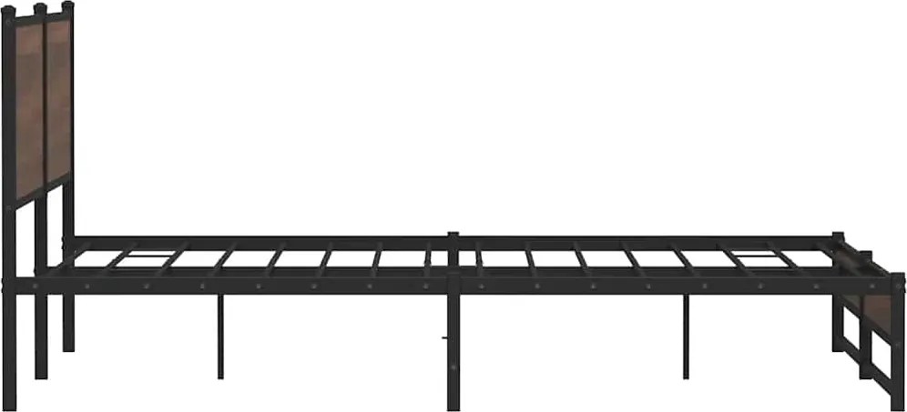 Kovový rám postele bez matrace hnědý dub 180 x 200 cm 3301409