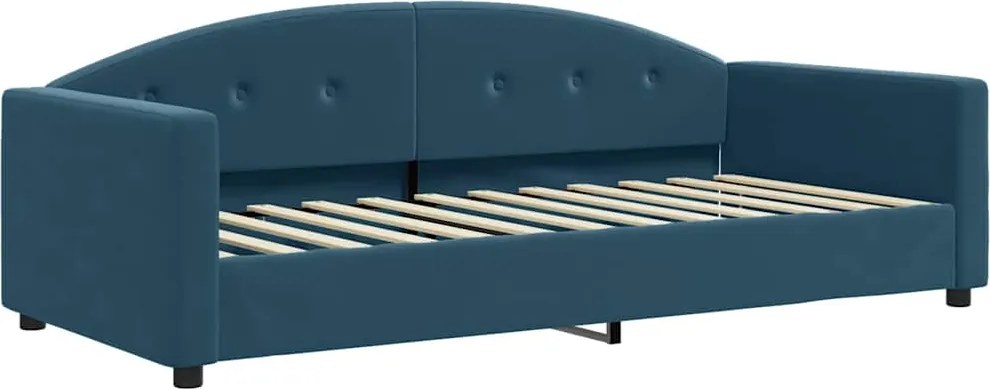 Válenda s přistýlkou a zásuvkami modrá 90 x 200 cm samet 3197372
