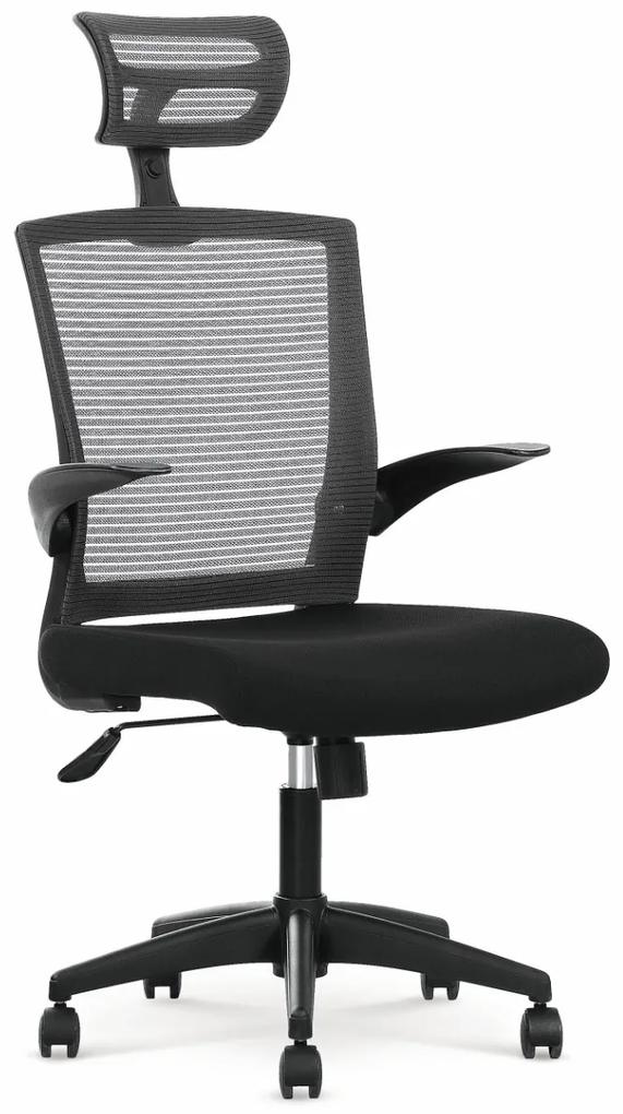 Kancelářská židle s opěrkou hlavy Černo - šedá GRETE