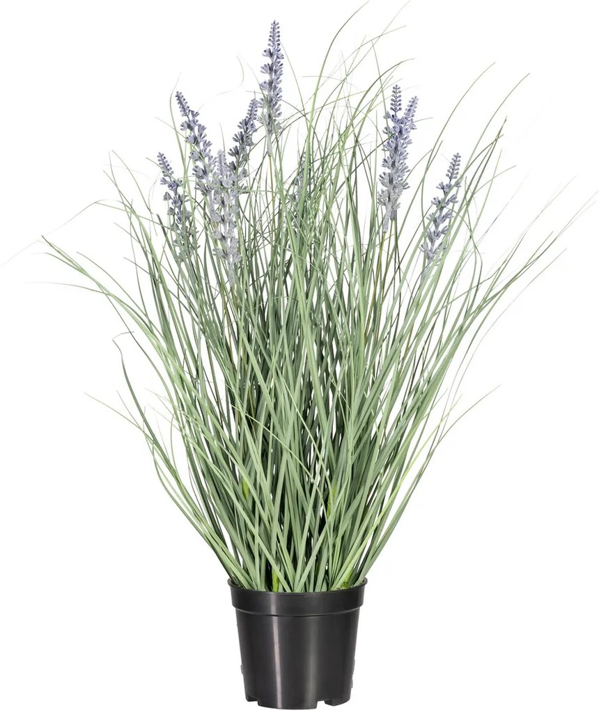 Umělá Tráva s levandulí v květináči zelená, 55 cm