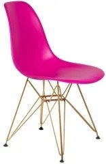 Židle DSR, růžová (Zlatá)