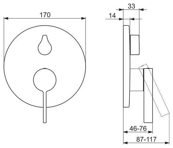 Ovládací panel k podomítkovému tělesu HANSA BLUEBOX - HANSALOFT kulatá 87729003