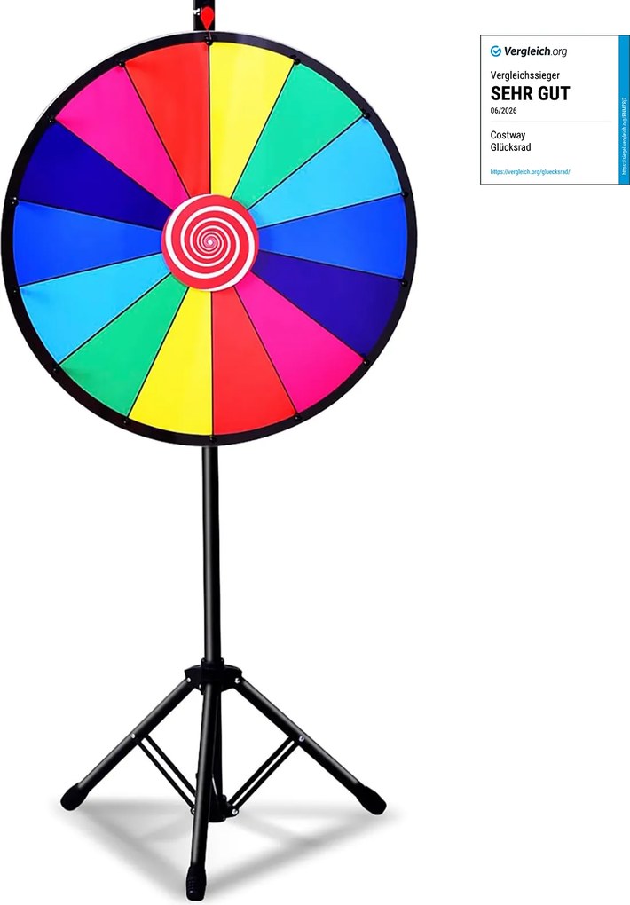 Costway Φ 60 cm Hračka Wheel of Fortune Barevné kolo Hry pro loterijní hry