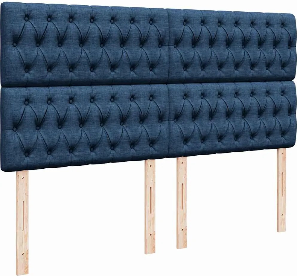 Box spring postel s matrací modrá 200x200 cm textil 3292176