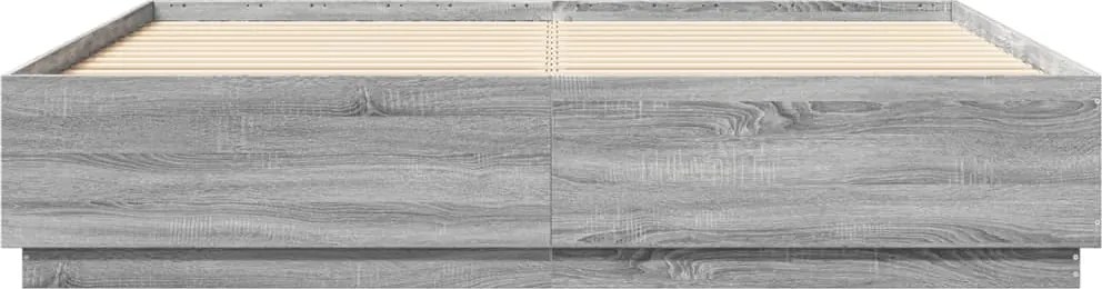 Rám postele s LED osvětlením šedý sonoma 200 x 200 cm kompozit 3209588