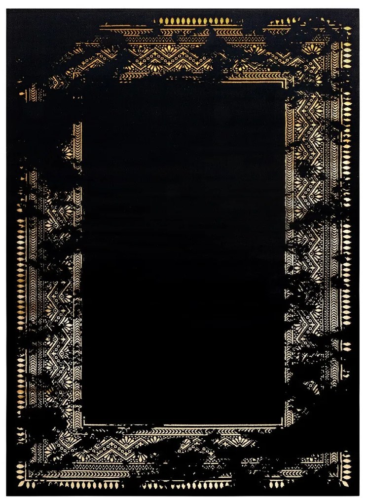 Dywany Łuszczów Kusový koberec Gloss 408C 86 glamour black/gold - 120x170 cm