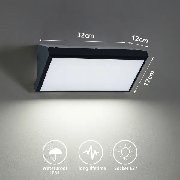 Brilagi-LED Stm ven nástěnné svít TRIANGLE 1xE27/6W/230V 2700-6500K IP65 černá