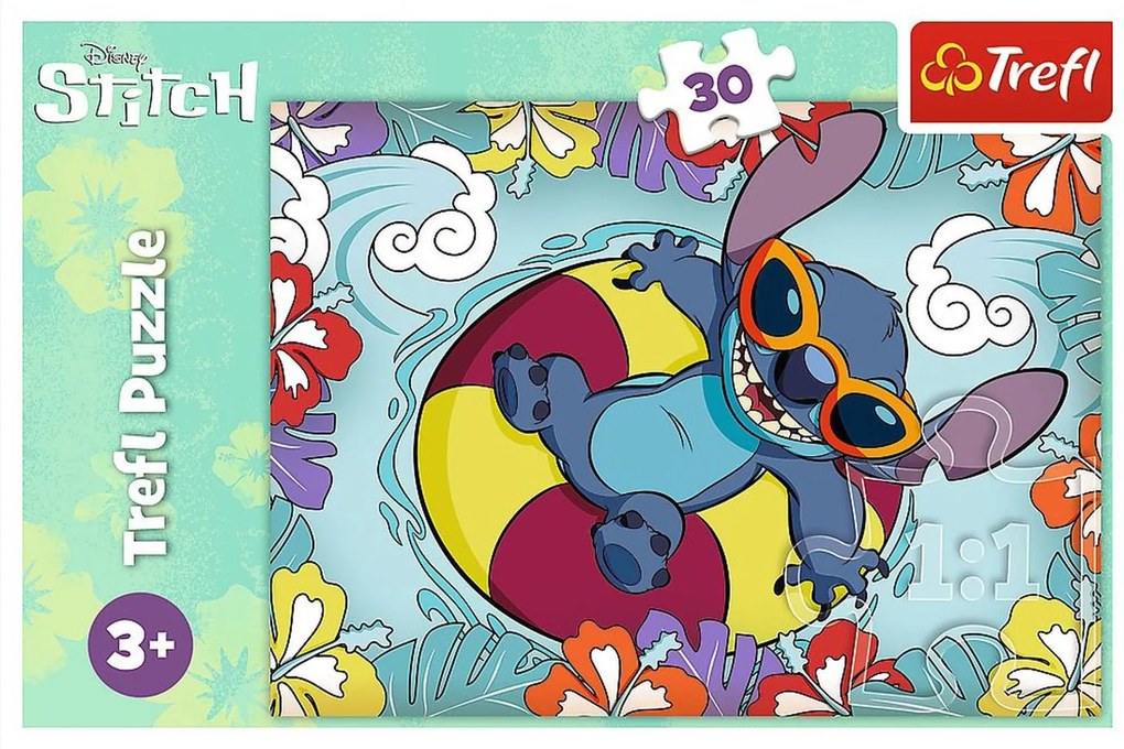 Trefl Puzzle Lilo&Stitch na dovolené 27x20cm 30 dílků v krabičce 21x14x4cm