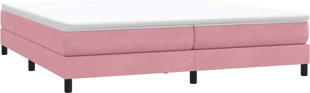 Postel Box Spring bez matrace růžová 200x210 cm samet 3315848