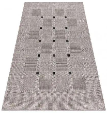 Dywany Luszczow Kusový koberec SIZAL FLOORLUX 20079 čtverce stříbrný / Černá Rozměr koberce: 120 x 170 cm