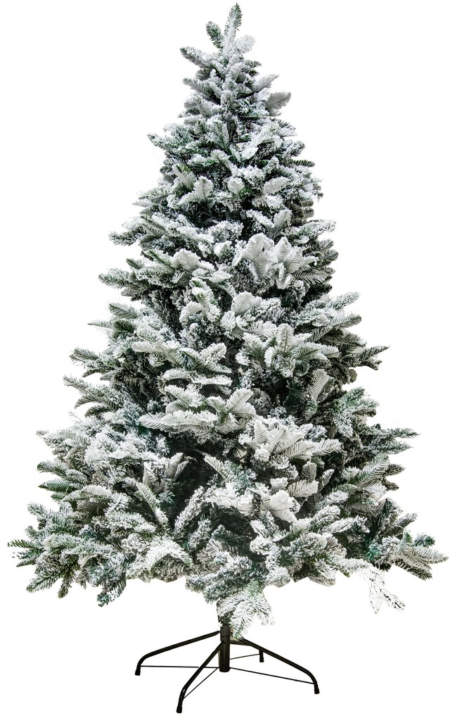 Umělý vánoční stromek bílý, 180 cm, smrček Flock s 2D a 3D jehličím