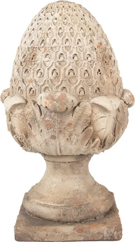 Béžová antik dekorace šiška na podstavci - 27*27*45 cm