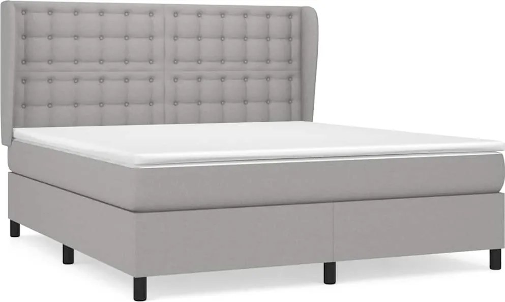 Box spring postel s matrací světle šedá 180 x 200 cm textil 3128301