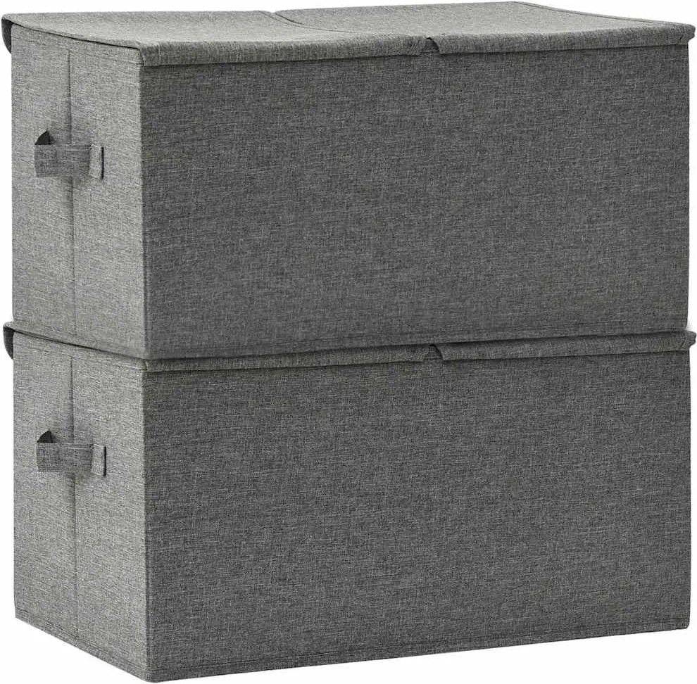 Úložné boxy 2 ks textil 50 x 30 x 25 cm antracitové 332913