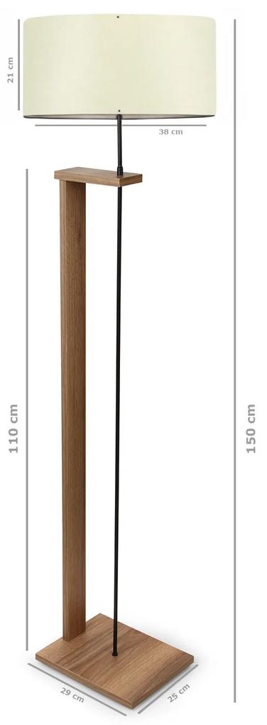 Opviq Stojací lampa, dřevěná AYD-2826, Krémová