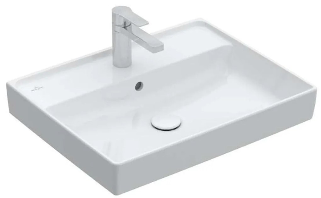 Villeroy & Boch Collaro - Umyvadlo 60x47 cm, s přepadem, otvor pro baterii, alpská bílá 4A336G01