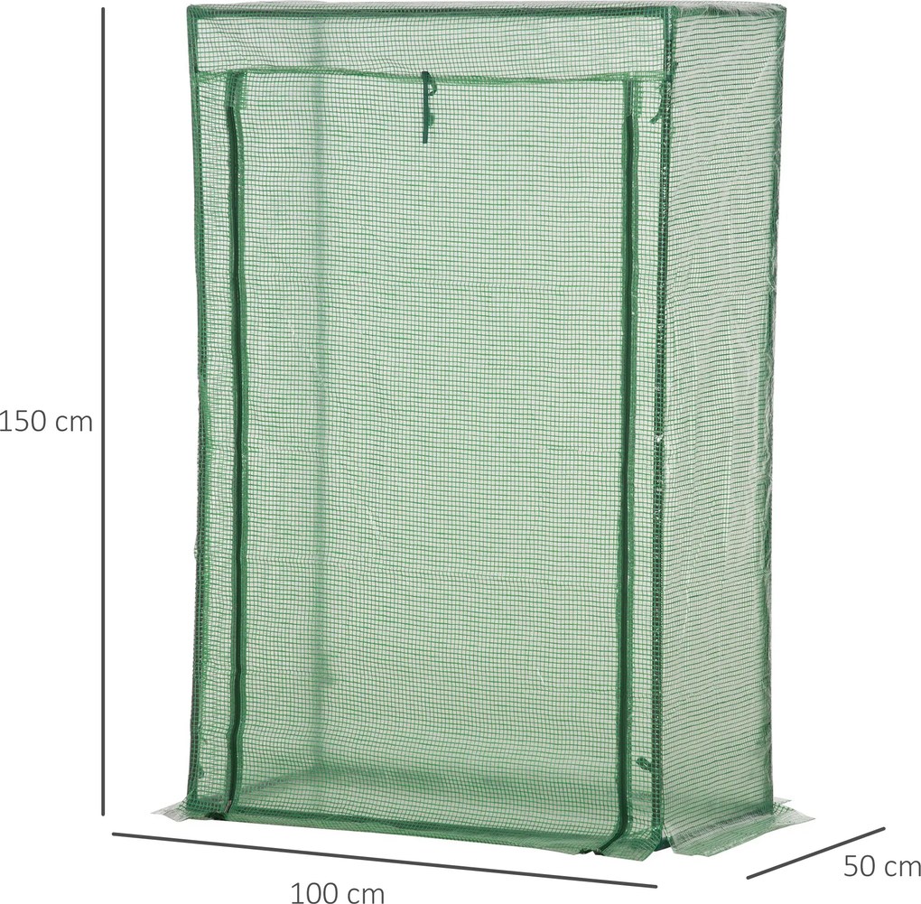 Skleník s dveřmi, zimní skleník z ocelové fólie, skleník na balkon, zahrada, skleník na rajčata 100x50x150cm, skleník na rajčata, zeleninu, květiny, …