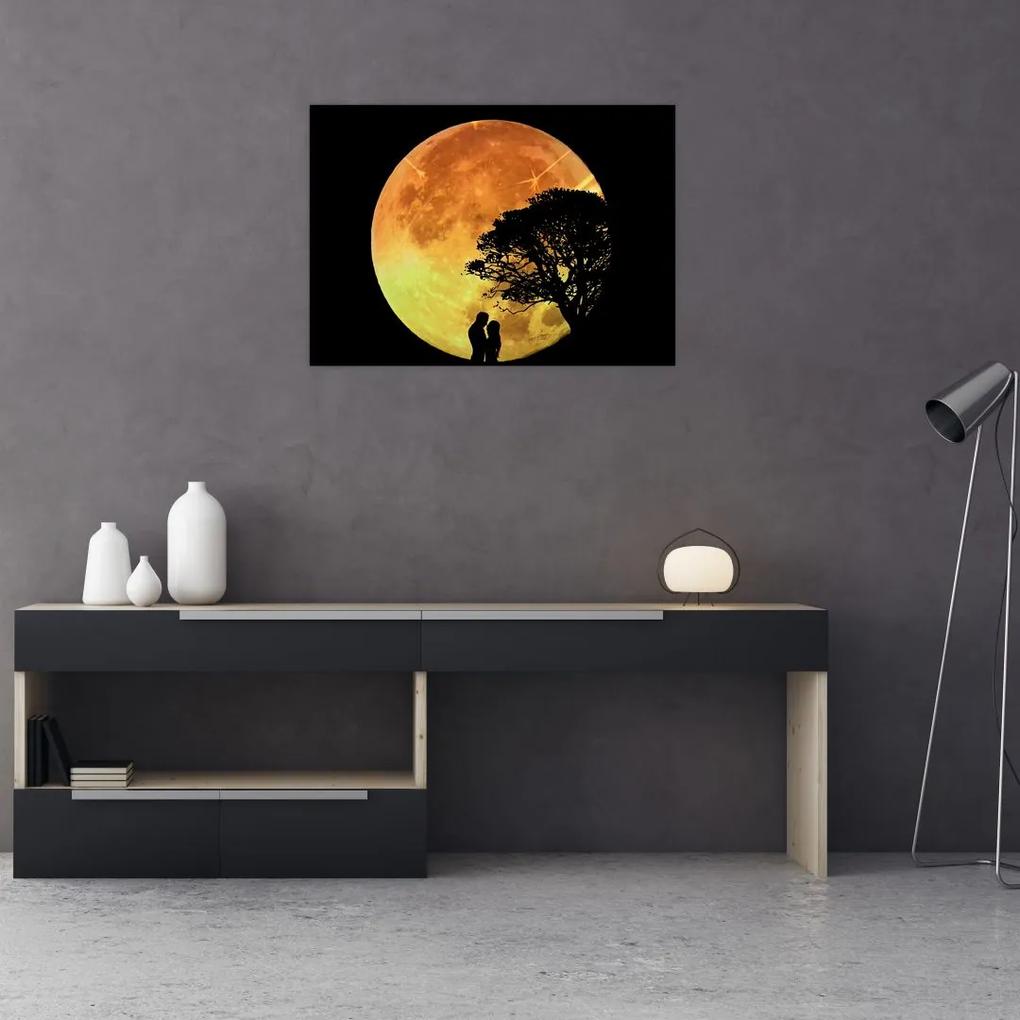 Skleněný obraz stínů v měsíčním světle (70x50 cm)
