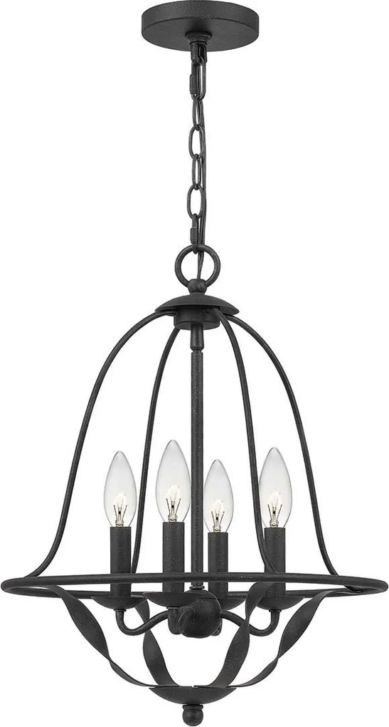 Elstead BRADBURY kovový Farmhouse lustr 40 cm šedý 4xE14