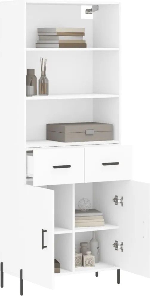 Skříň highboard bílá 69,5 x 34 x 180 cm kompozitní dřevo 3200521