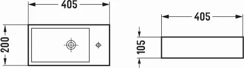 Mexen Inez, umyvadlo na desku, pravé, 40 x 20 cm, světle šedá matná, 21484061L