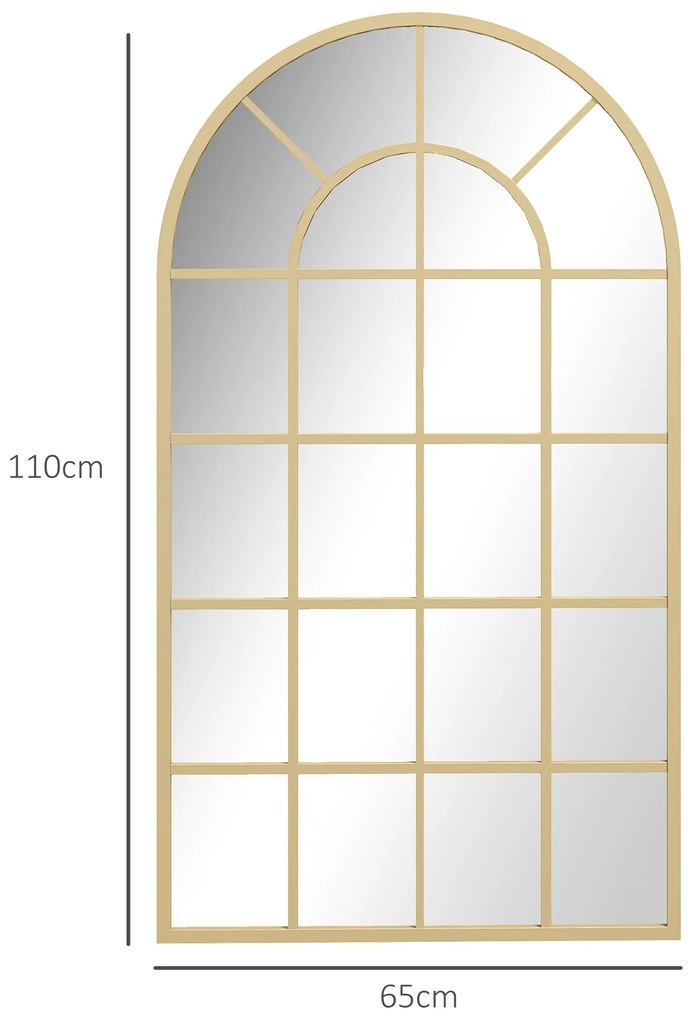 HOMCOM nástěnné zrcadlo šatní zrcadlo 110 x 62 cm dekorativní závěsné zrcadlo s kovovým rámem do ložnice a obývacího pokoje ve zlaté barvě | Aosom.de