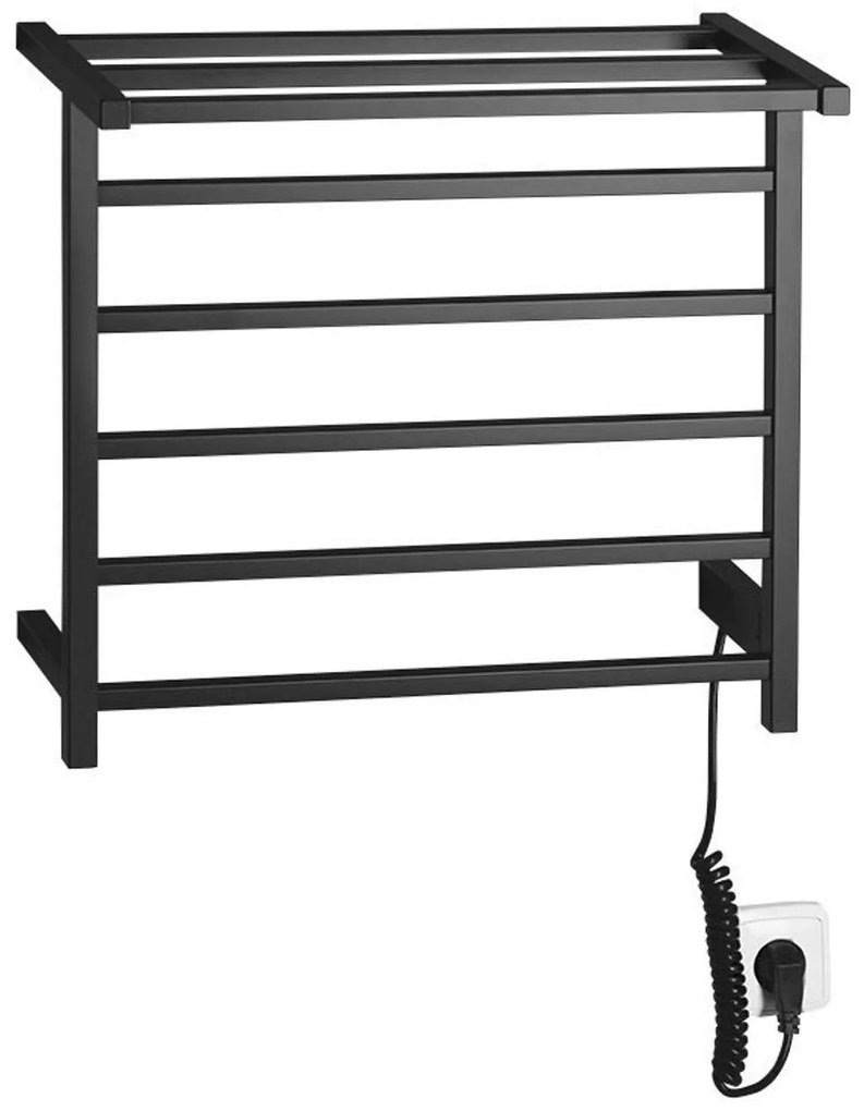 Sapho - Elektrický sušák ručníků Elzor 50x47 cm, 60 W, černá mat EB510