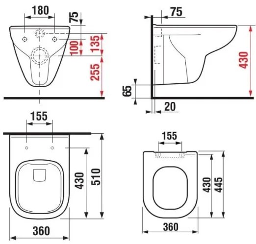 JIKA H8666140000001 - Závěsné WC DEEP + záchodové prkénko SoftClose DEEP