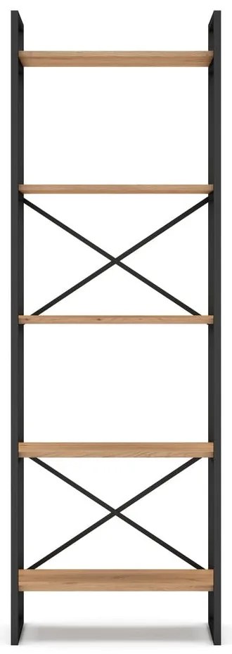 Černý/přírodní regál v dekoru dubu 58x175 cm Dusan – Marckeric