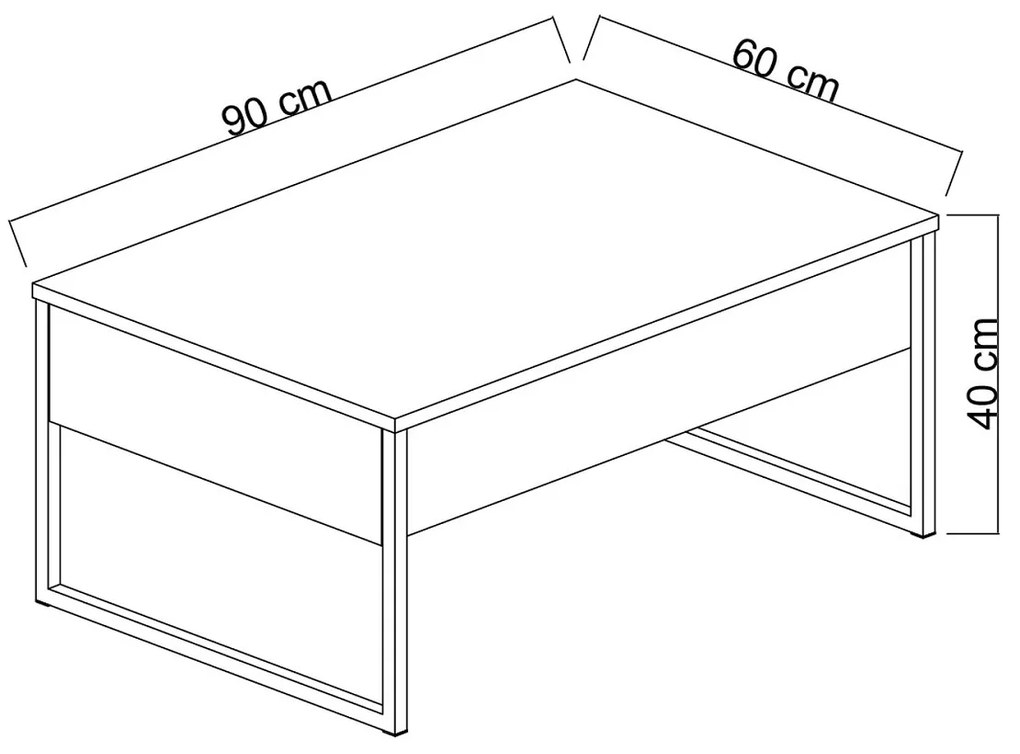 Designový konferenční stolek Hallan 90 cm ořech / černý