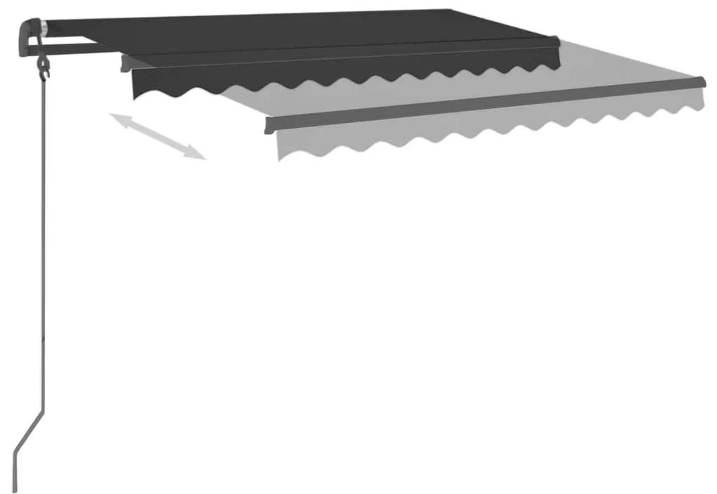 Automatická zatahovací markýza se sloupky 3 x 2,5 m antracitová,  3070109