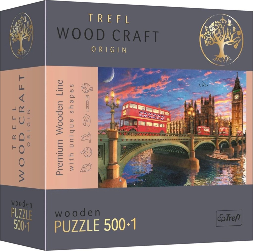Puzzle trefl wood craft origin puzzle westminsterský palác, big ben 501 dílků