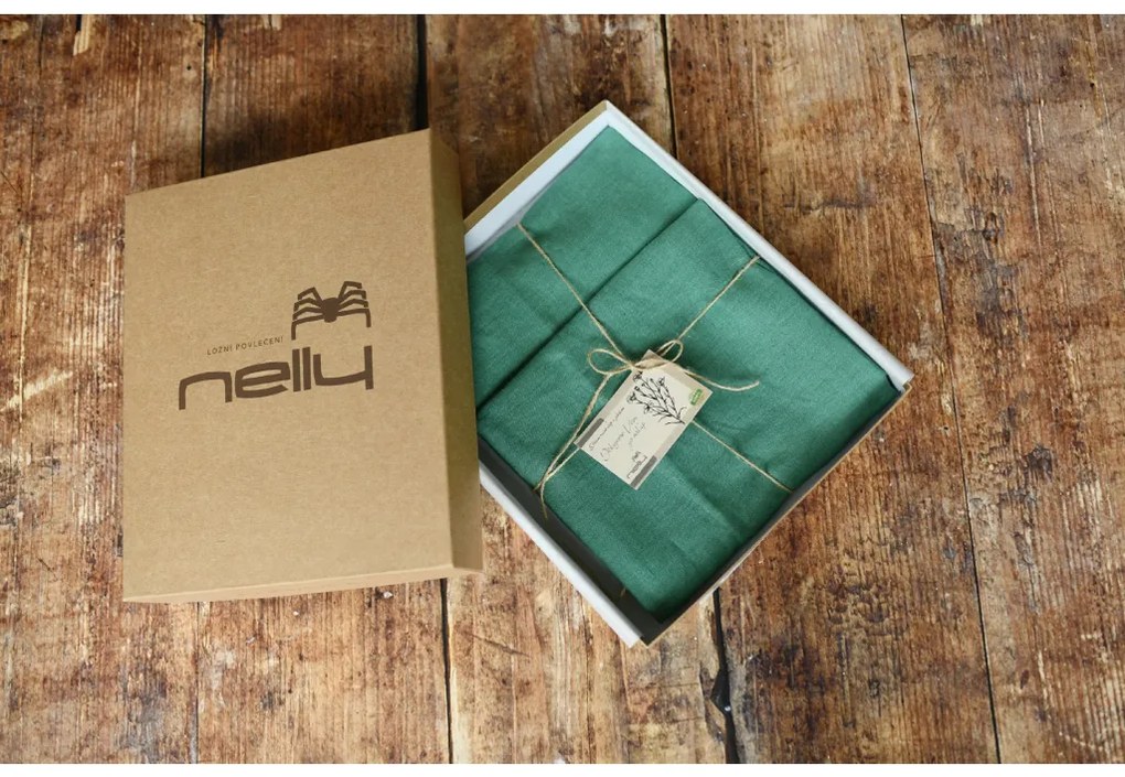 Nelly Lněná osuška - zelená 100x150cm