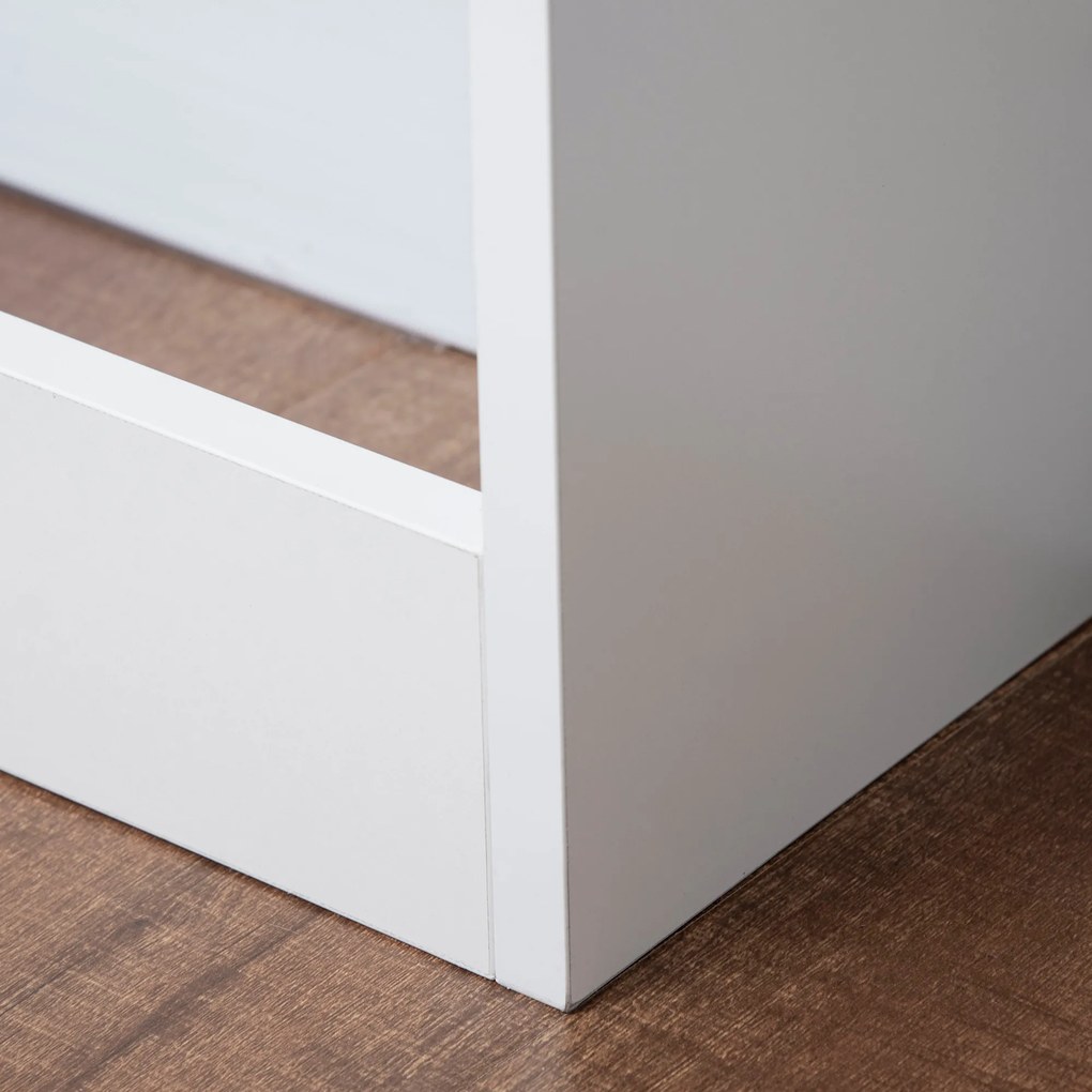 HOMCOM Bílý Kryt Radiátoru 90x18x84 cm MDF Moderní Design Vertikální Regál na Radiátor do Obývacího Pokoje a Ložnice