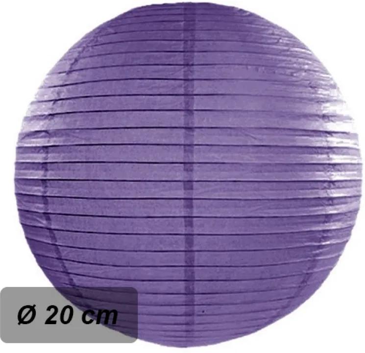 Lampion kulatý 20 cm fialový
