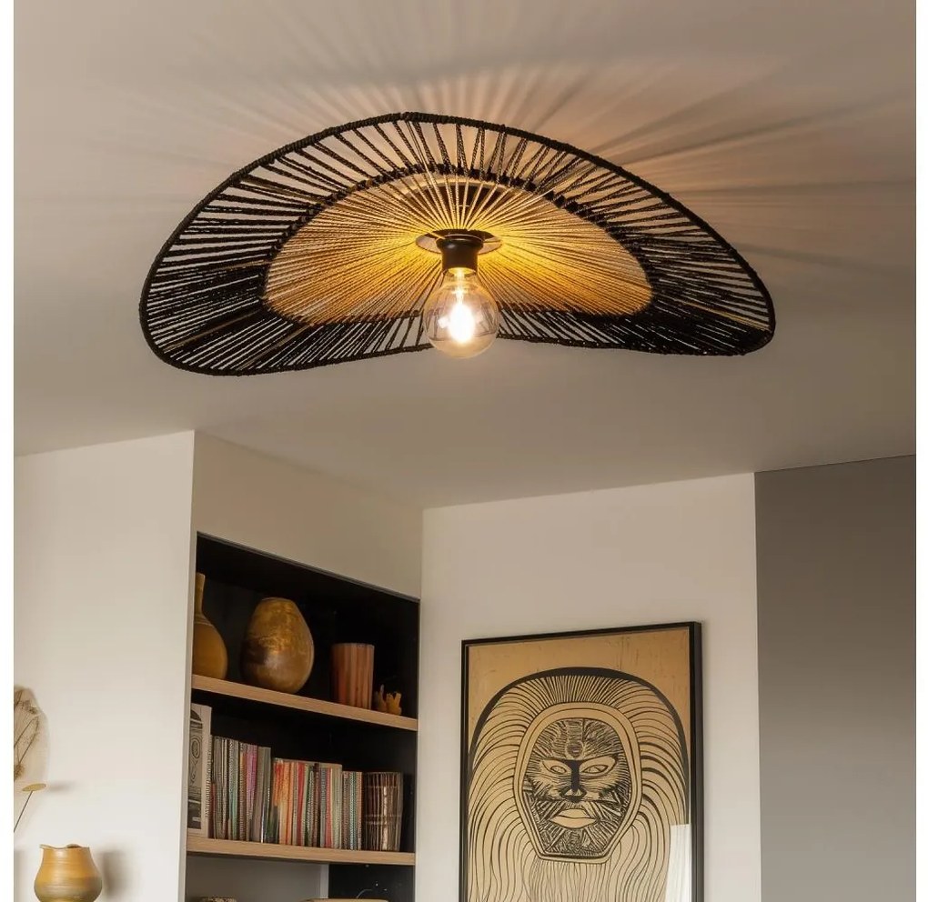 Brilagi - LED Přisazený lustr CERIA BOHO 1xE27/40W/230V pr. 80 cm černá/hnědá