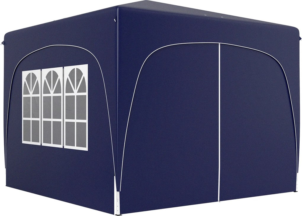 Outsunny Zahradní Altán 3x3m, Voděodolný Stabilní Zimní Pop-up Skládací Altán, UV Ochrana 50+, Skládací Party Stan Zahradní Altán s 4 Bočními Panely,