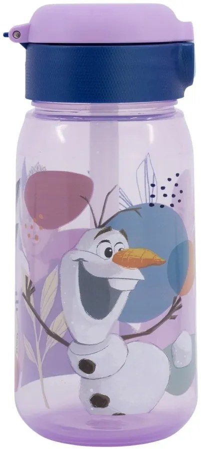 Plastová láhev na pití s brčkem a víčkem Ledové království - Frozen - 510 ml