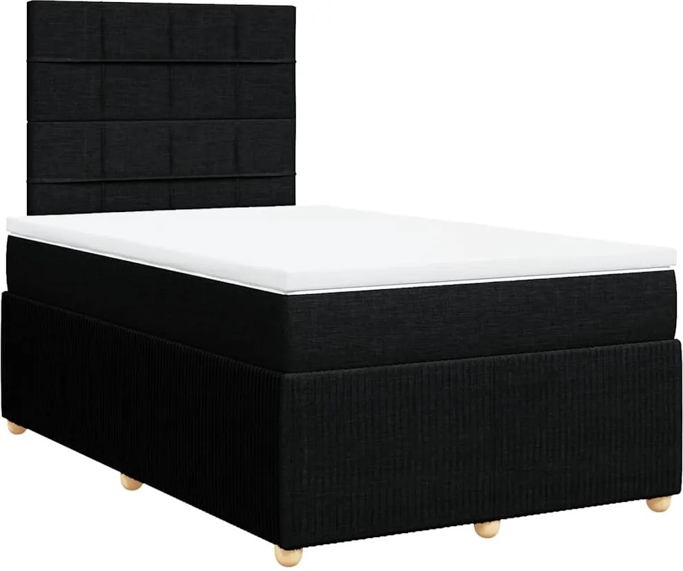 Box spring postel s matrací černá 120x200 cm textil 3292025