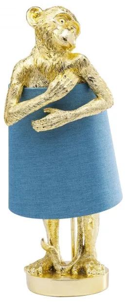 KARE DESIGN Stolní lampa Animal Monkey zlatá, modrá 58 × 23 × 29 cm