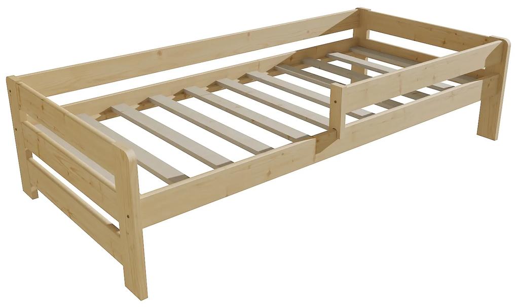 Vomaks Dětská postel se zábranou VMK003D KIDS Rozměr: 120 x 200 cm, Barva: surové dřevo