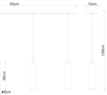 Globo 15499-4H - Lustr na lanku MARION 4xE27/60W/230V černé dřevo