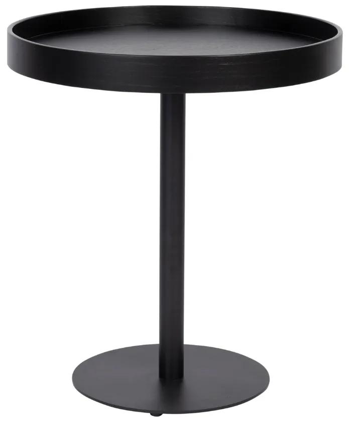 OnaDnes -20% White Label Černý dřevěný odkládací stolek WLL YURI 40 cm