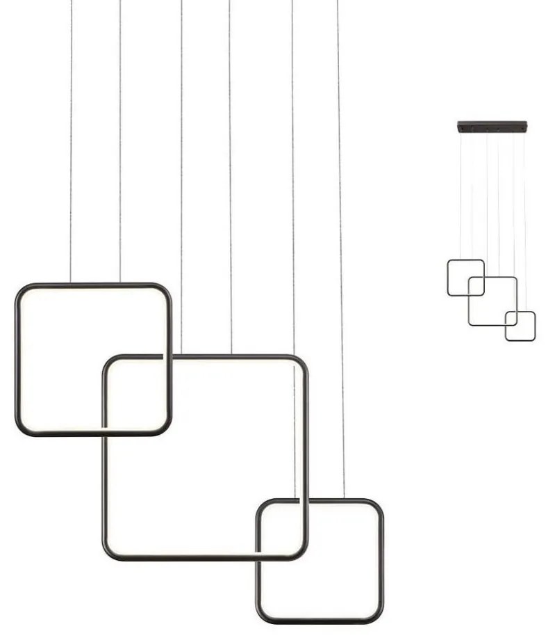 Redo 01-2098 - LED Stmívatelný lustr na lanku THAI LED/66W/230V 3000K černá