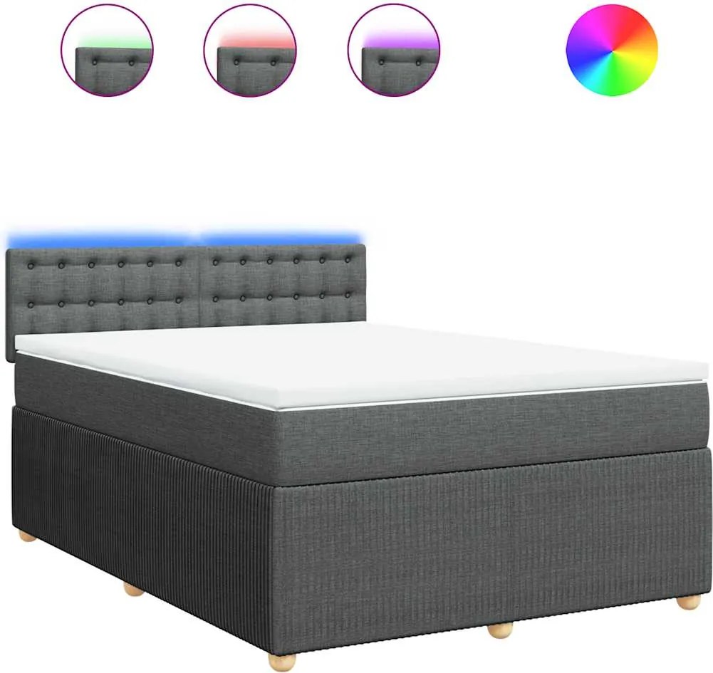 Box spring postel s matrací tmavě šedá 160x200 cm textil 3289822