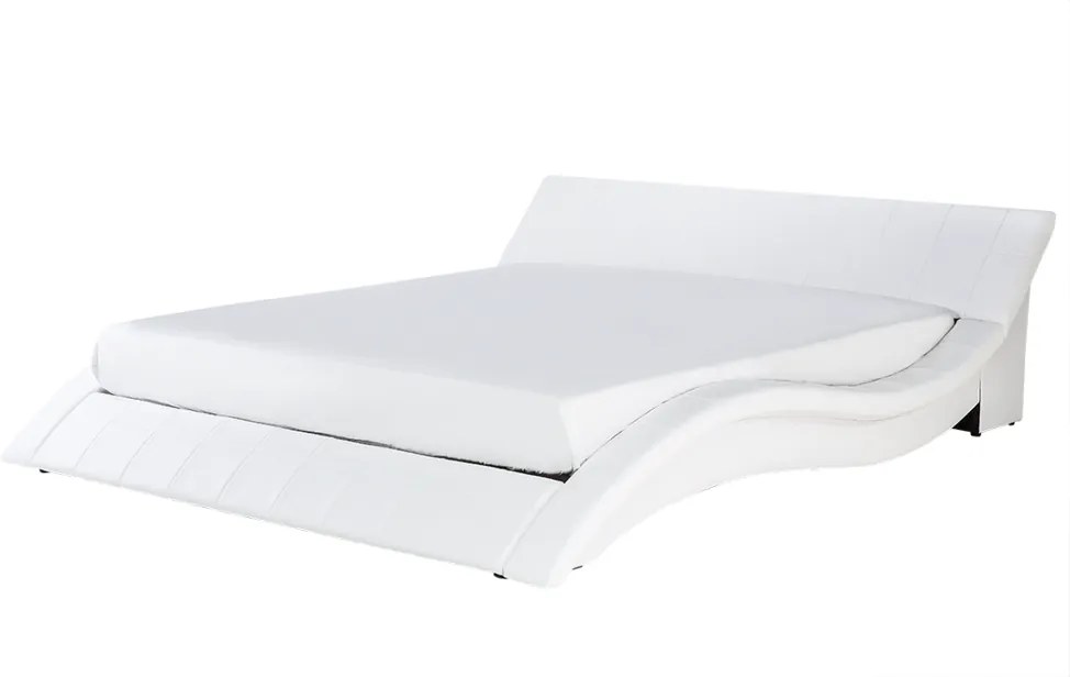 Bílá kožená vodní postel 180x200 cm VICHY