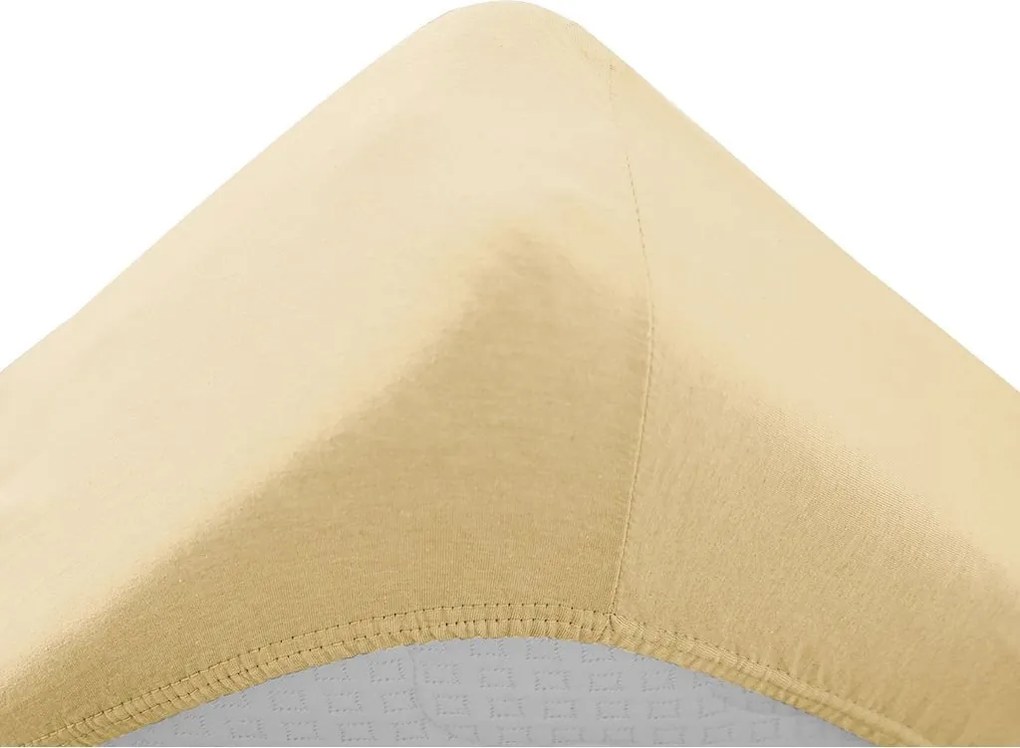 Jersey prostěradlo do dětské postýlky žluté 60 x 120 cm