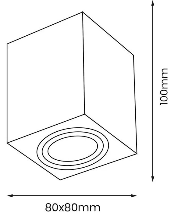 Stropní svítidlo Bima Ring Square, 1x černé kovové stínítko