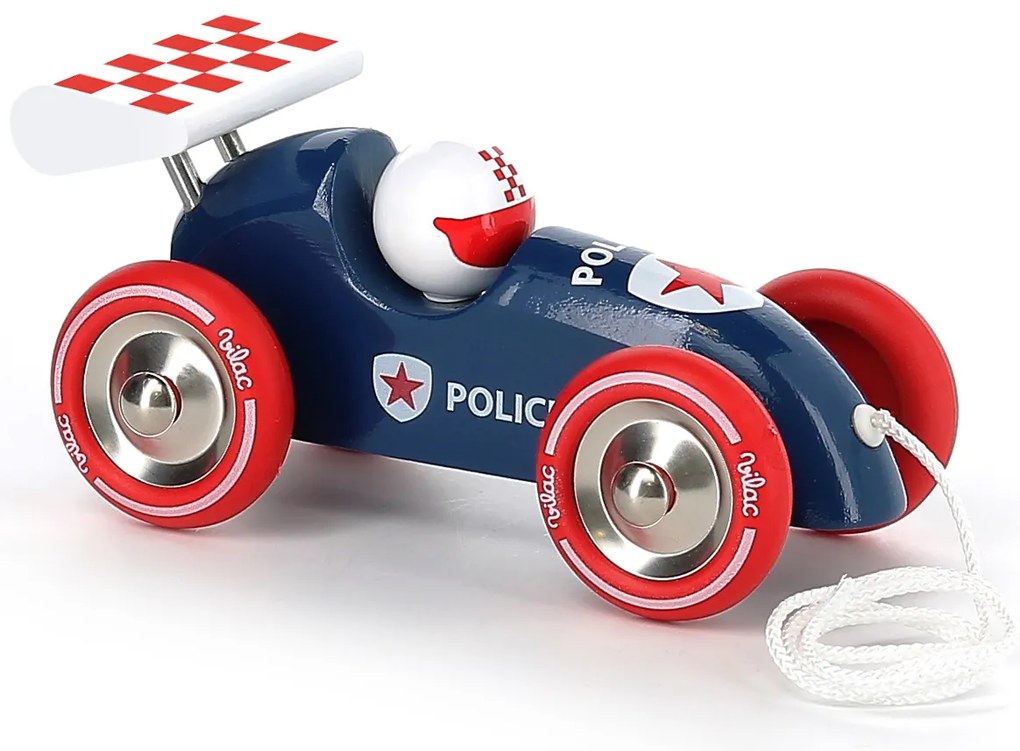 Vilac Tahací závodní auto s křídlem policejní