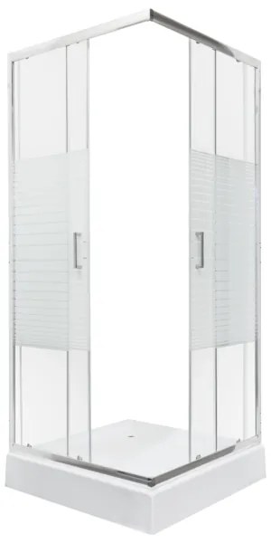 Novoterm Čtvercový sprchový kout NV-Madera STR 80x80 chrom/transparent + vanička
